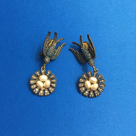 Heidi Daus | Jewelry | Heidi Daus Vintage Bird Nest Swarovski Earrings ...